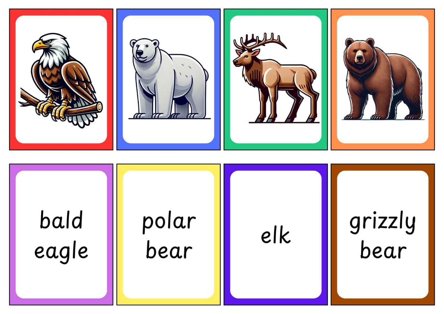 Animals Flashcards (64 Animals!) - Free Printables - Teach Prints