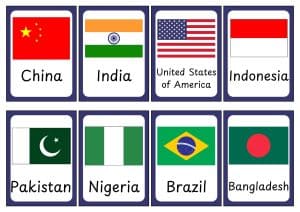Country Flag Flashcards (128 Countries!) - Teach Prints