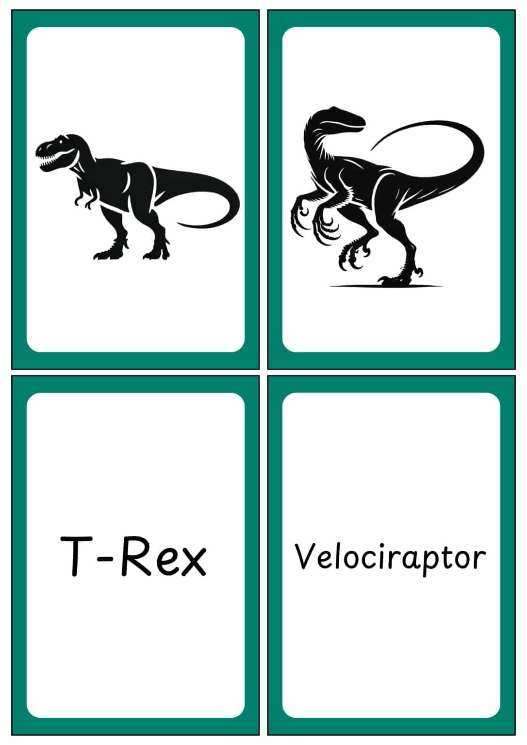 21 Dinosaur Flashcards (Free to Print!) - Teach Prints