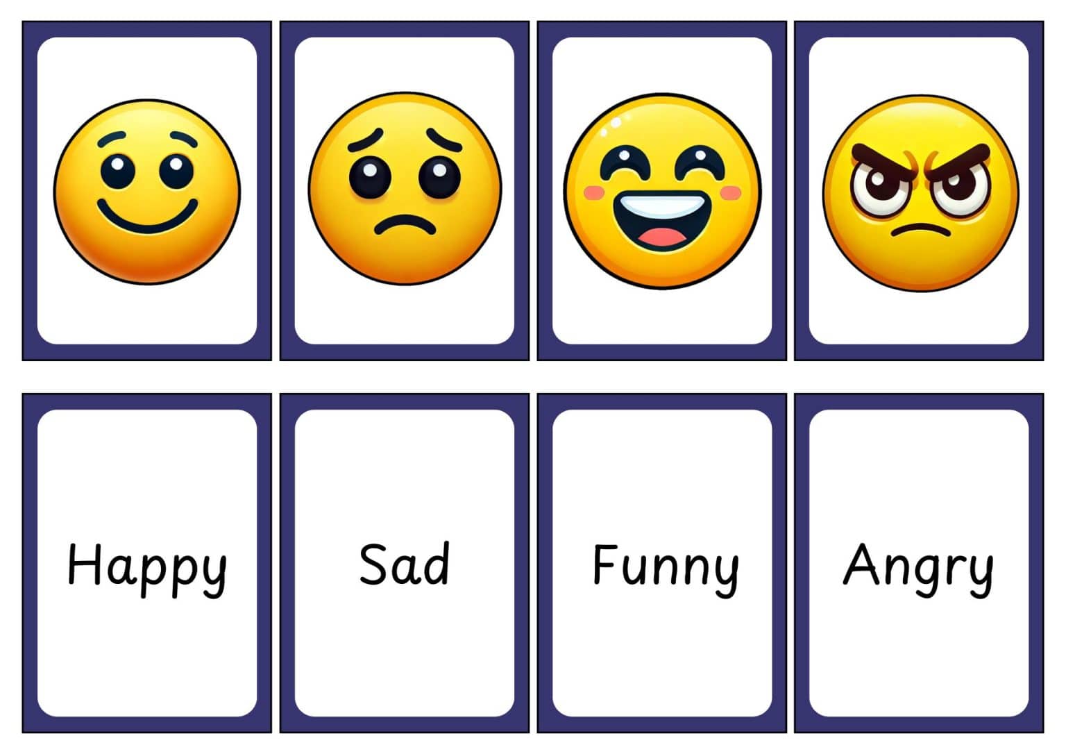 Emotions Flashcards - Free Printables - Teach Prints