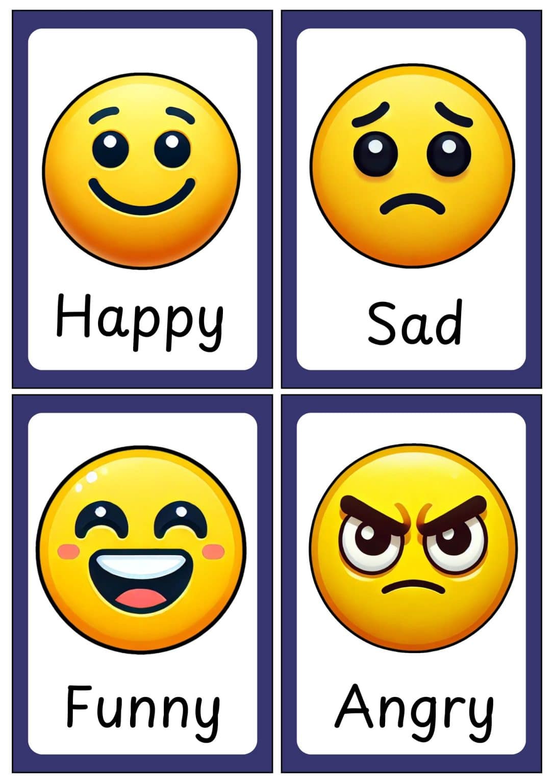 Emotions Flashcards - Free Printables - Teach Prints