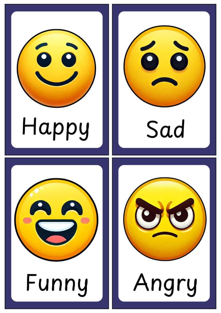 Emotions Flashcards - Free Printables - Teach Prints
