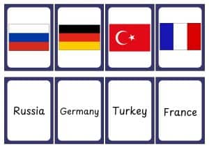 Country Flag Flashcards (128 Countries!) - Teach Prints
