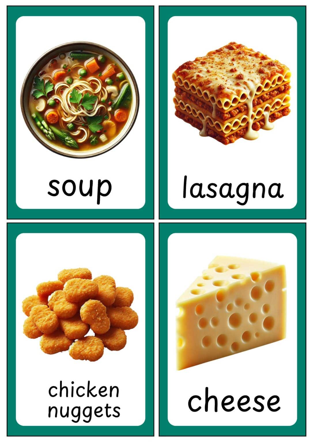 32 Food Flashcards (Free to Print!) - Teach Prints