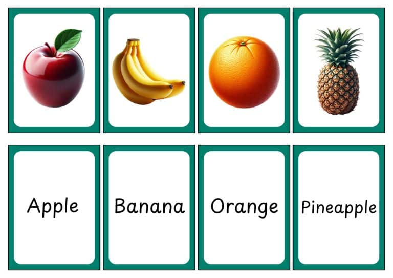 24 Fruit Flashcards (Free to Print!) - Teach Prints