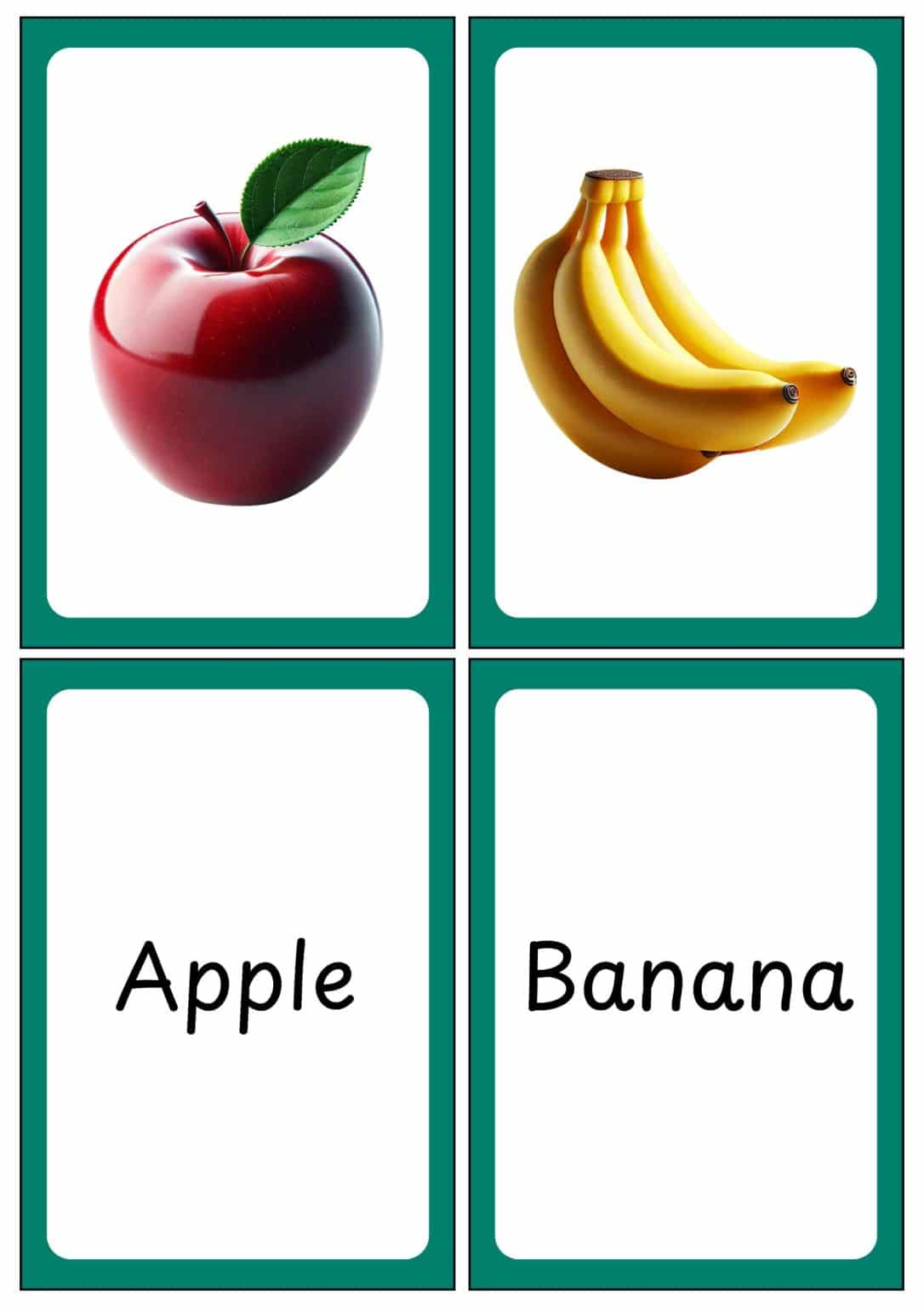 24 Fruit Flashcards (Free to Print!) - Teach Prints