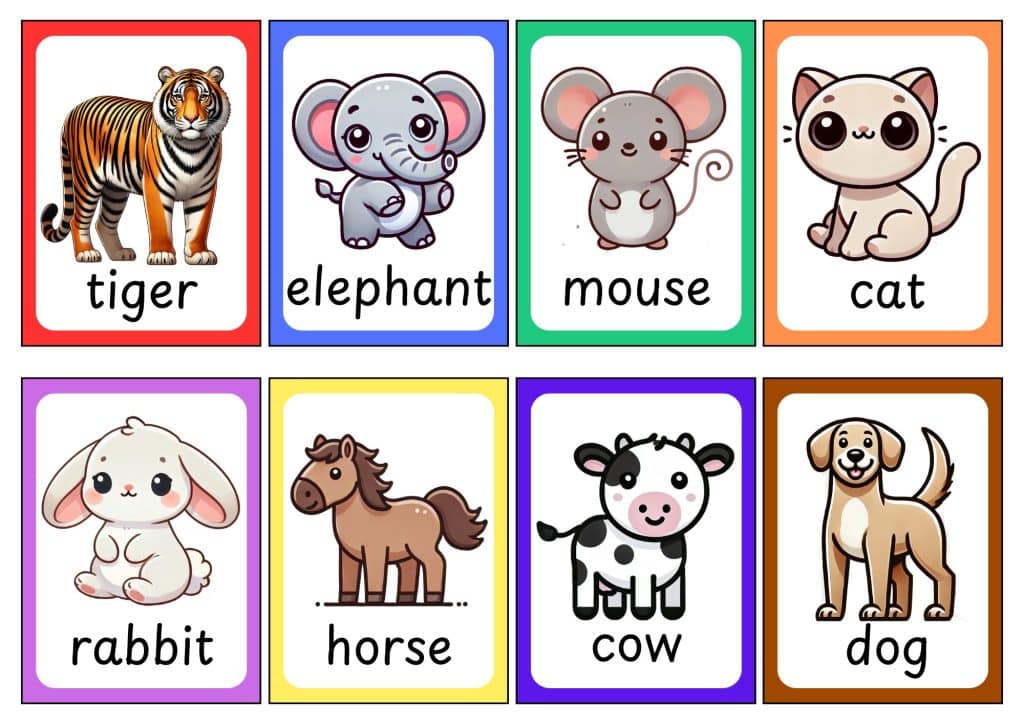 Animals Flashcards (64 Animals!) - Free Printables - Teach Prints