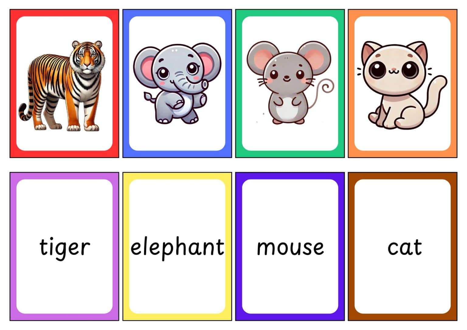 Animals Flashcards (64 Animals!) - Free Printables - Teach Prints