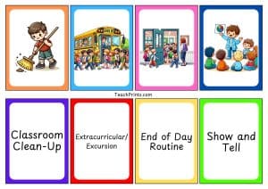 School Activities Flashcards (Free to Print!) - Teach Prints