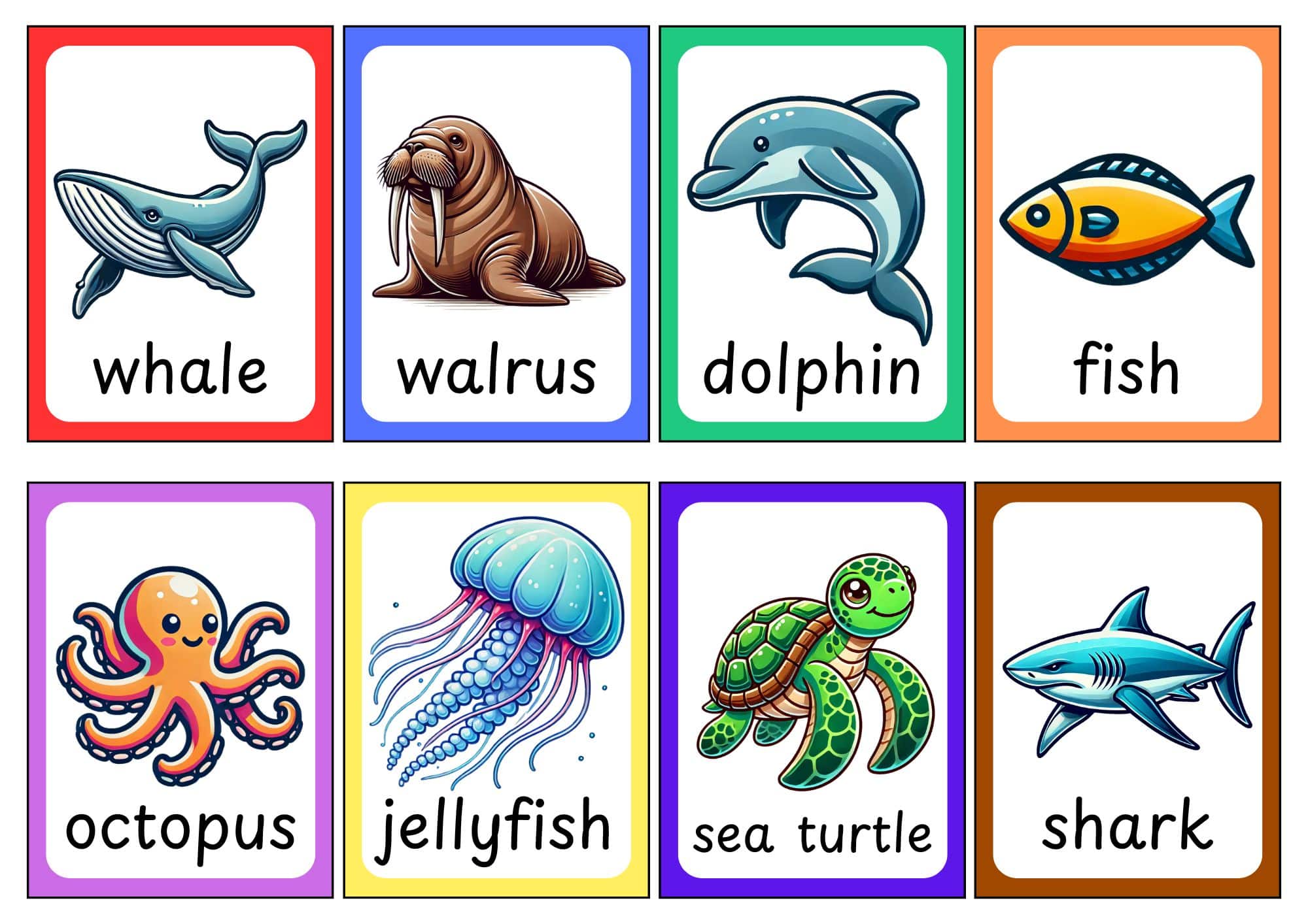 Animals Flashcards (64 Animals!) - Free Printables - Teach Prints