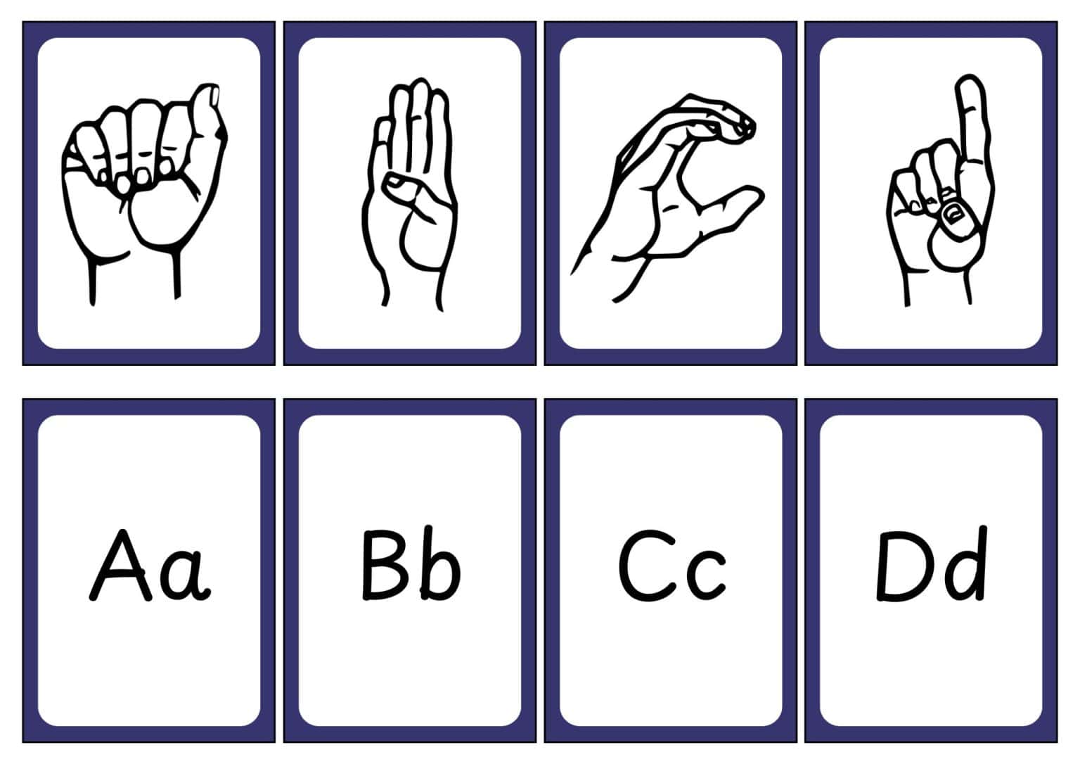 ASL Sign Language Flashcards - Free Printables - Teach Prints