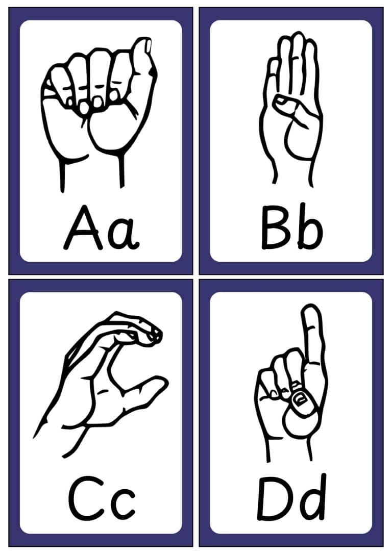 ASL Sign Language Flashcards - Free Printables - Teach Prints