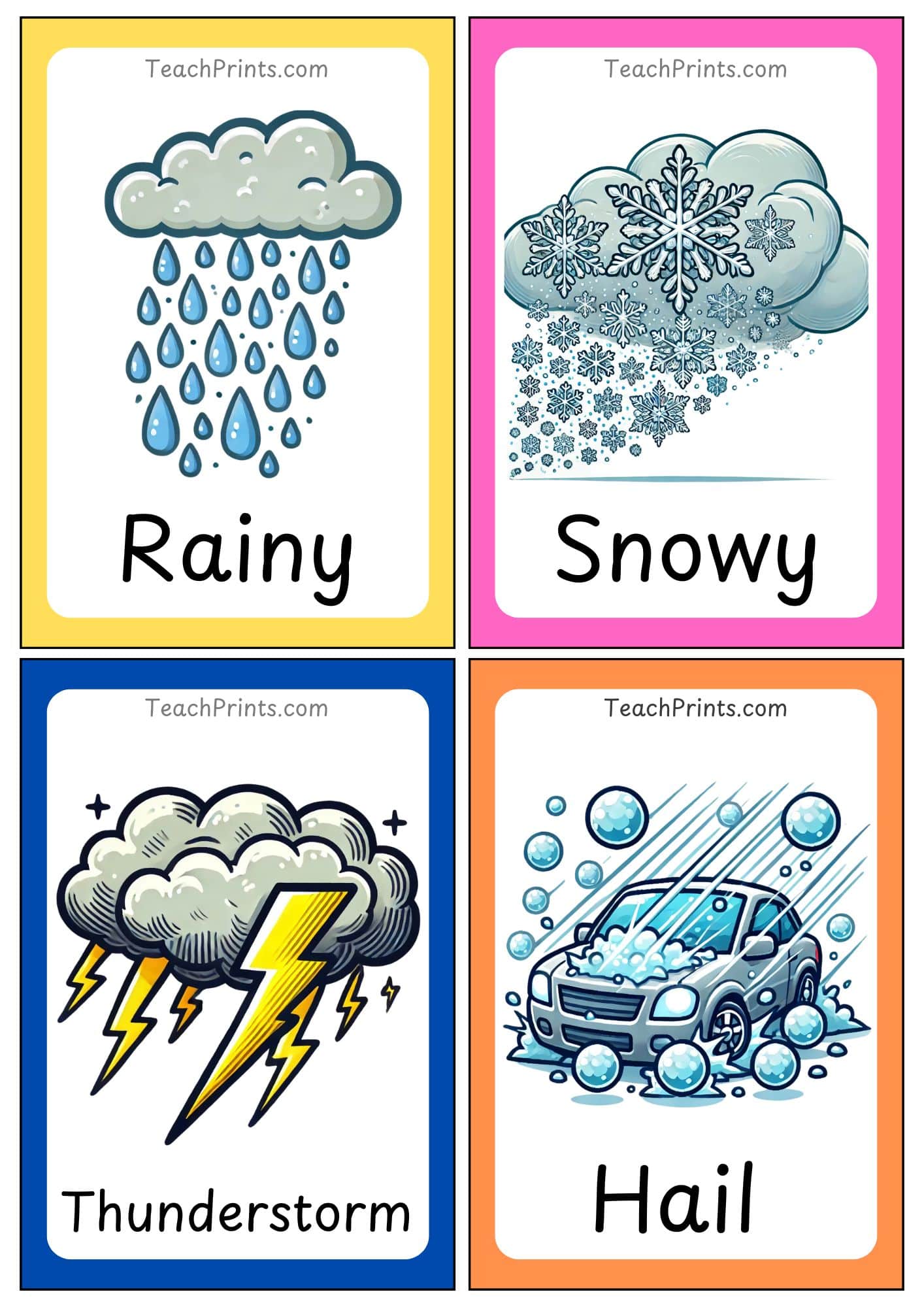 Weather Flashcards Esl Weather Flashcards And Games / ESL / Season