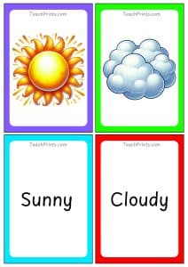 Weather Flashcards (Free to Print!) - Teach Prints