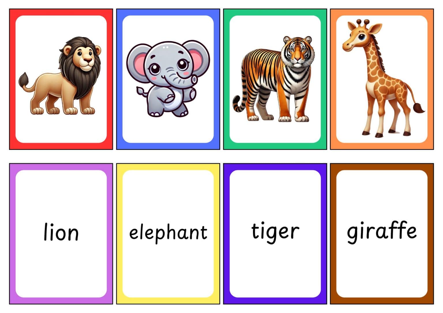 Animals Flashcards (64 Animals!) - Free Printables - Teach Prints