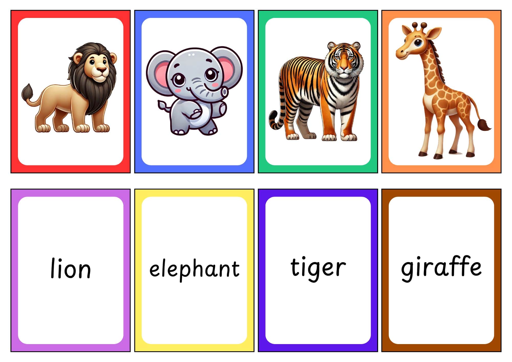 Animals Flashcards (64 Animals!) - Free Printables - Teach Prints