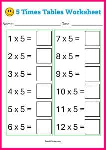 Multiplication Worksheets (Free Printables) - Teach Prints