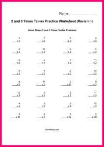 Free Three Times Tables Worksheets (8 Versions) - Teach Prints