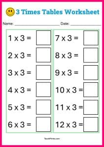 Multiplication Worksheets (Free Printables) - Teach Prints