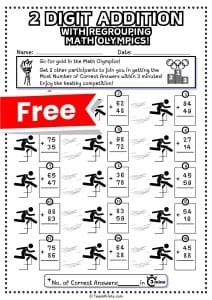2 Digit Addition With Regrouping Worksheets - Teach Prints