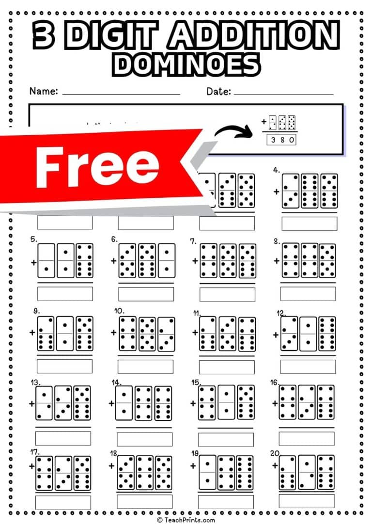 FREE 3 Digit Addition with Regrouping Worksheets - Teach Prints
