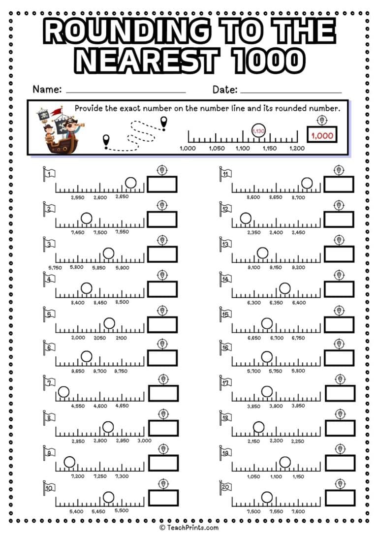 Free Rounding to the Nearest 1000 Worksheets - Teach Prints