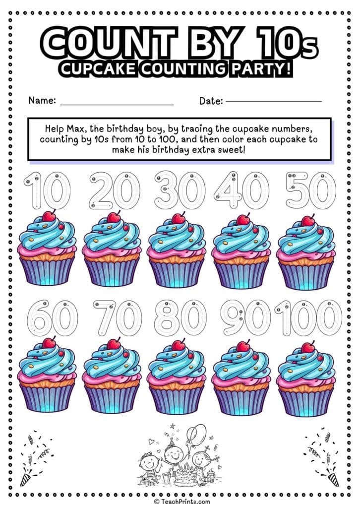 Free Count by 10s Worksheets - Teach Prints