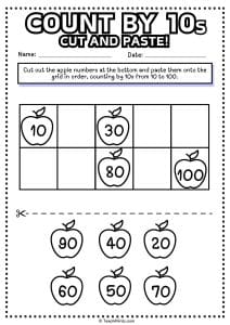 Free Count by 10s Worksheets - Teach Prints