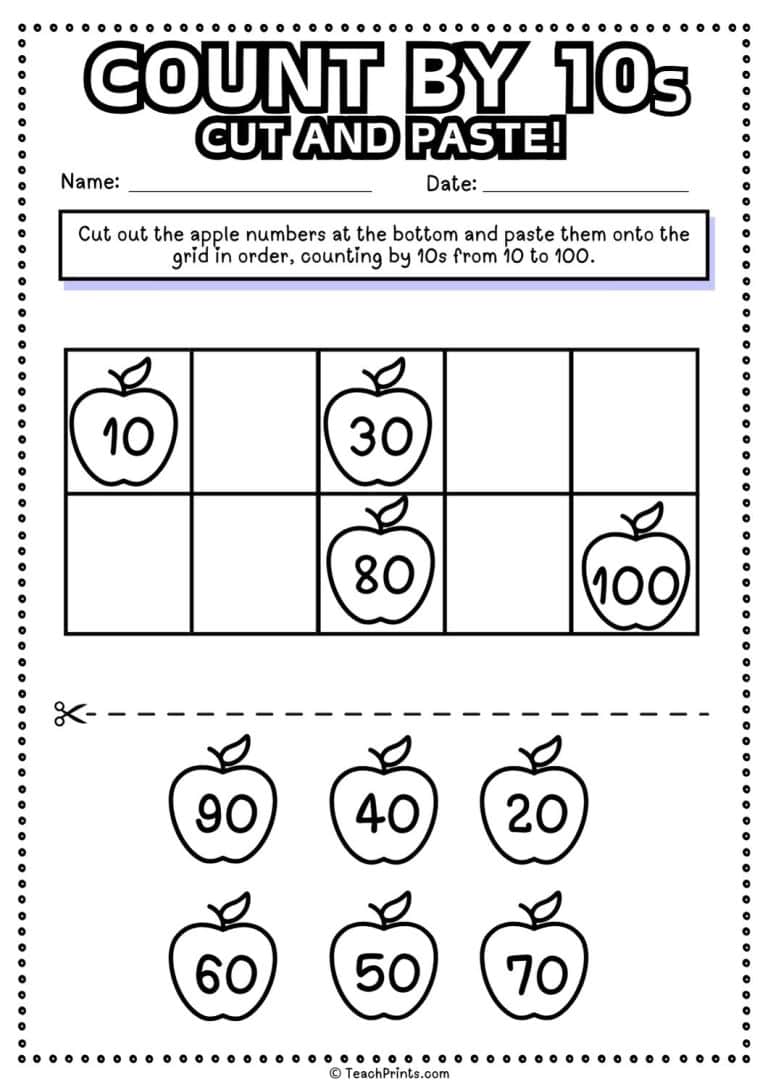 Free Count by 10s Worksheets - Teach Prints