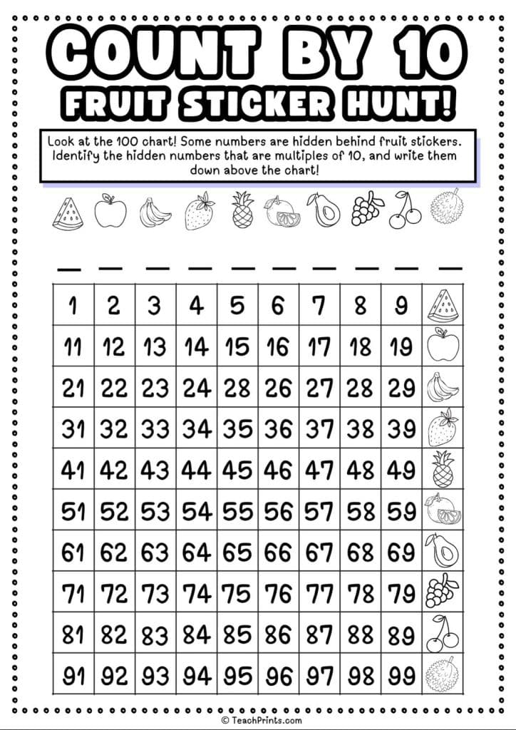 Free Count by 10s Worksheets - Teach Prints