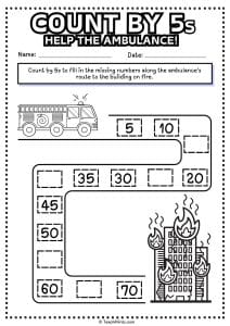 Free Count by 5s Worksheets - Teach Prints