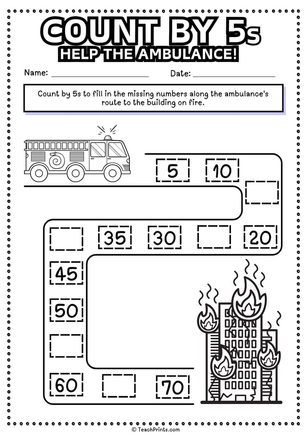 Free Count by 5s Worksheets - Teach Prints