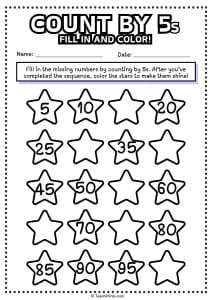 Free Count by 5s Worksheets - Teach Prints