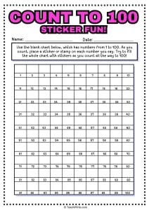 Free Count to 100 Worksheets - Teach Prints