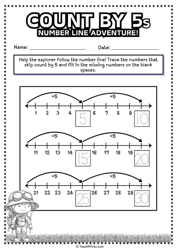 Free Count by 5s Worksheets - Teach Prints