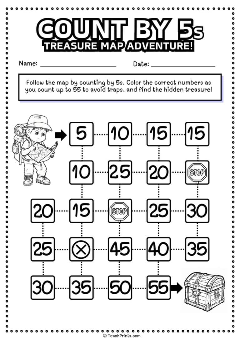 Free Count by 5s Worksheets - Teach Prints