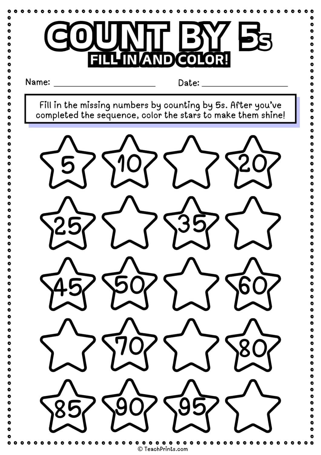 Worksheets Counting By