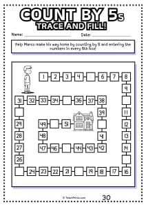 Free Count by 5s Worksheets - Teach Prints