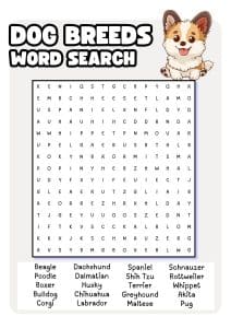 Dogs Word Searches (Free to Print!) - Teach Prints