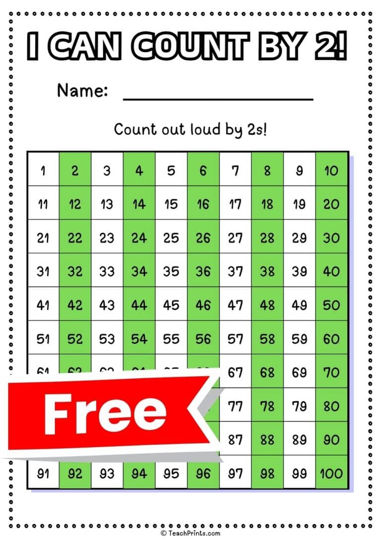 Skip Counting by 2 Worksheets (Free Printable Pdfs) - Teach Prints