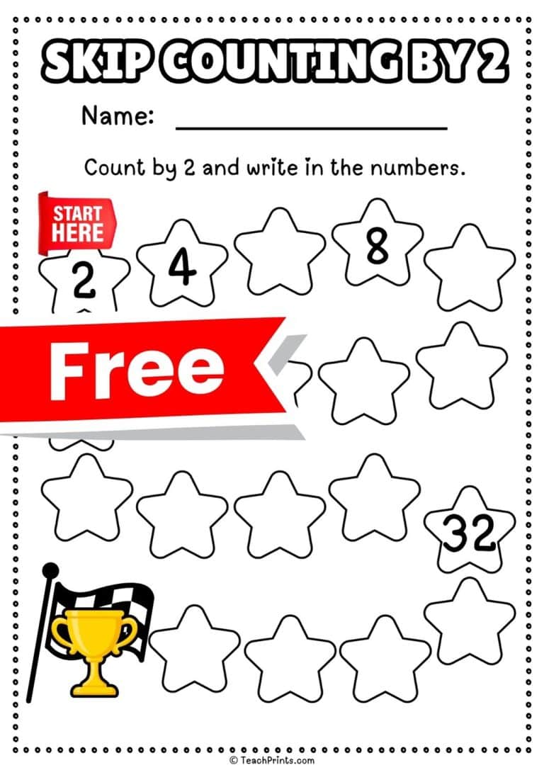 Skip Counting by 2 Worksheets (Free Printable Pdfs) - Teach Prints