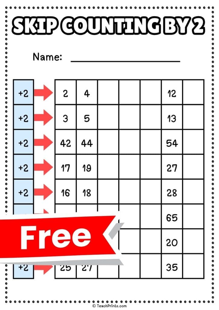 Skip Counting by 2 Worksheets (Free Printable Pdfs) - Teach Prints