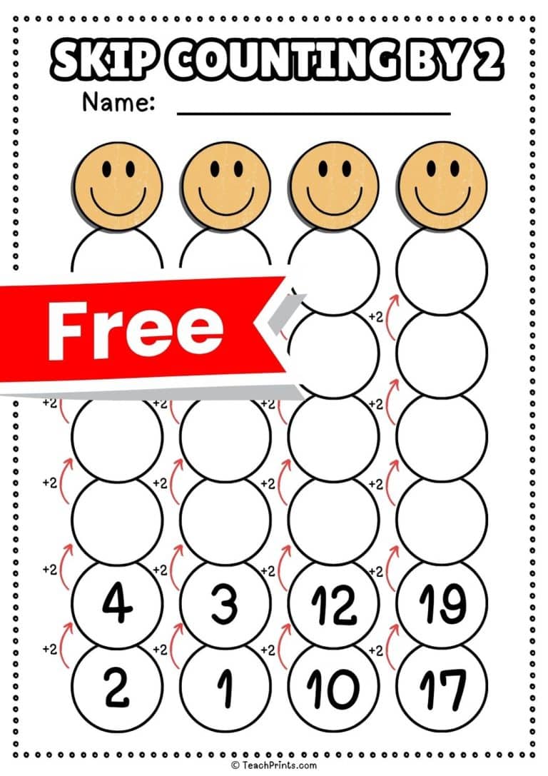 Skip Counting by 2 Worksheets (Free Printable Pdfs) - Teach Prints