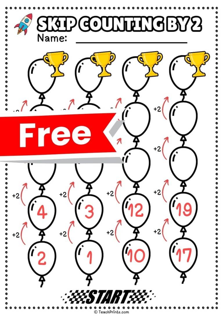 Skip Counting by 2 Worksheets (Free Printable Pdfs) - Teach Prints