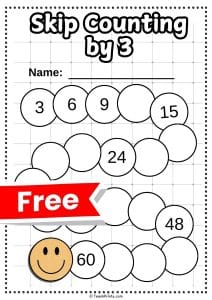 Skip Counting by 3 Worksheets (Free Printable Pdfs) - Teach Prints