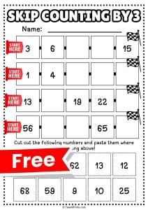Skip Counting by 3 Worksheets (Free Printable Pdfs) - Teach Prints