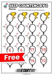 Skip Counting by 3 Worksheets (Free Printable Pdfs) - Teach Prints