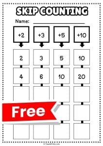 Skip Counting by 3 Worksheets (Free Printable Pdfs) - Teach Prints