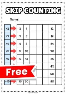 Skip Counting by 3 Worksheets (Free Printable Pdfs) - Teach Prints