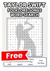 Taylor Swift Word Searches (12 Free Printable Pdfs) - Teach Prints